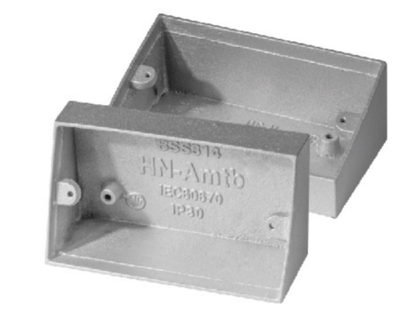 SS314 孖位生鐵熱鍍鋅斜口箱 Bevel Surface Switch & Socket Boxes - 香港無量光集團